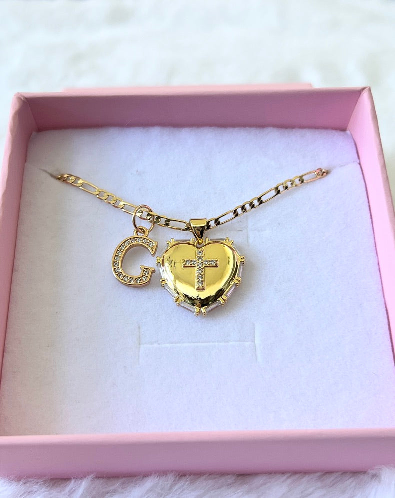 Glorious Heart With Initial – GoldDipped