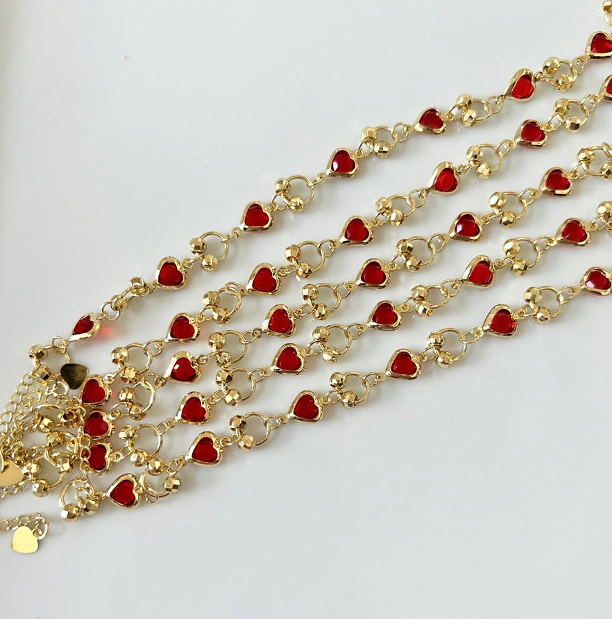 Ruby Heart Bracelet – GoldDipped