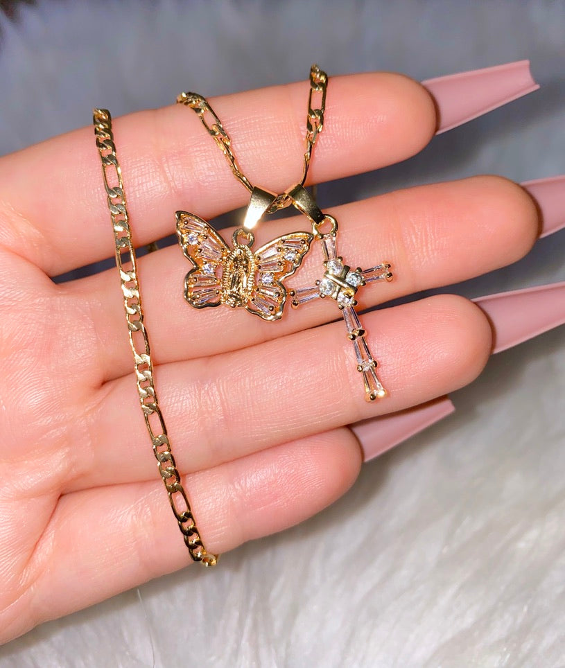 Mariposa Mary & Cross Set – GoldDipped
