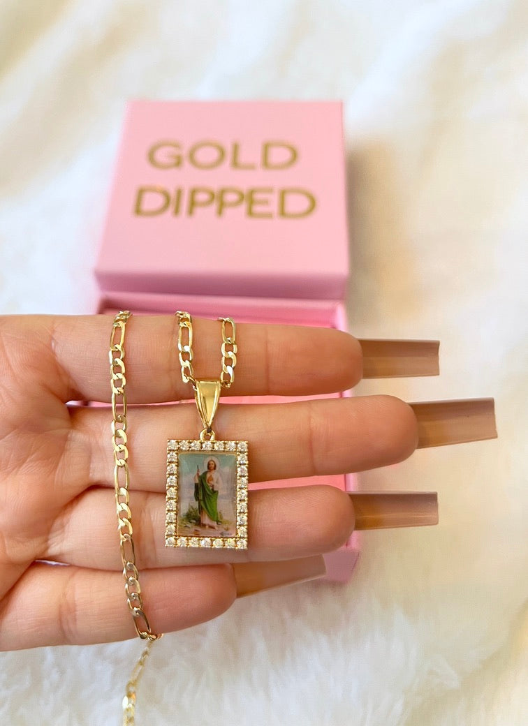 Icy Square Image Of Saint Jude – GoldDipped