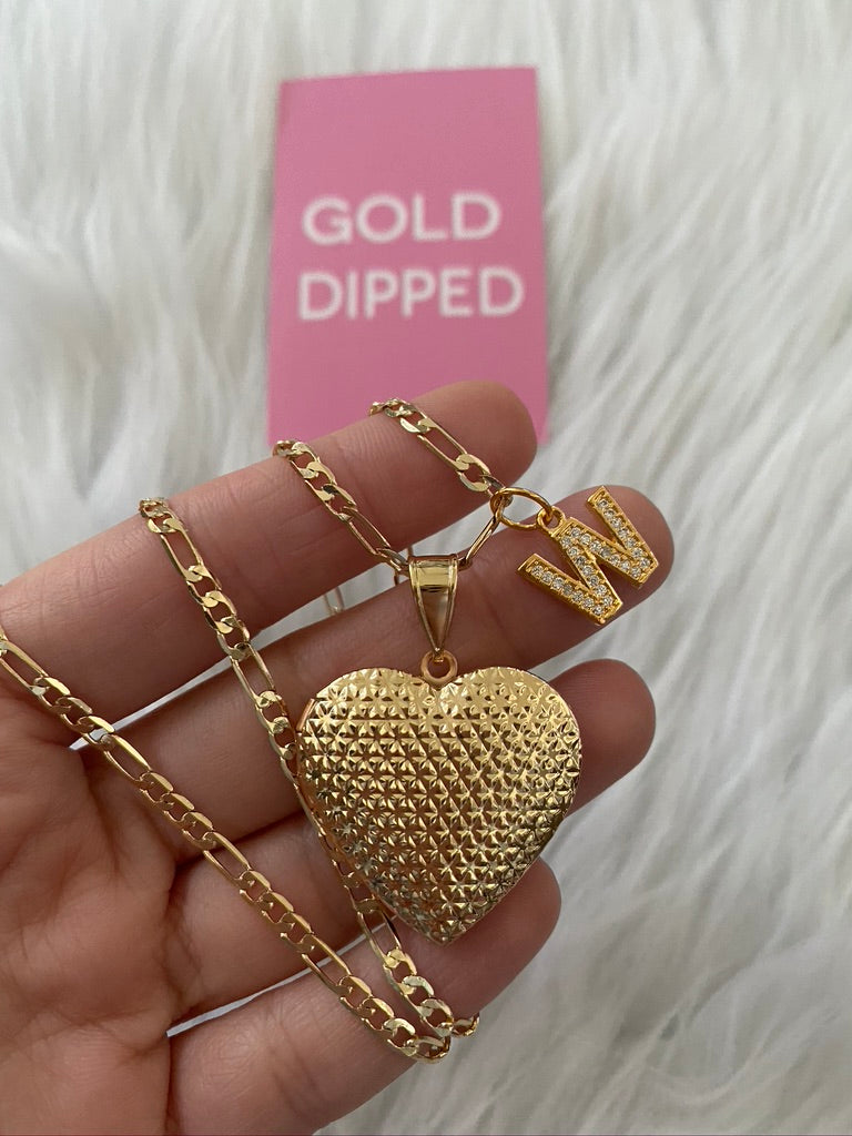 Heart Locket With Initial – GoldDipped