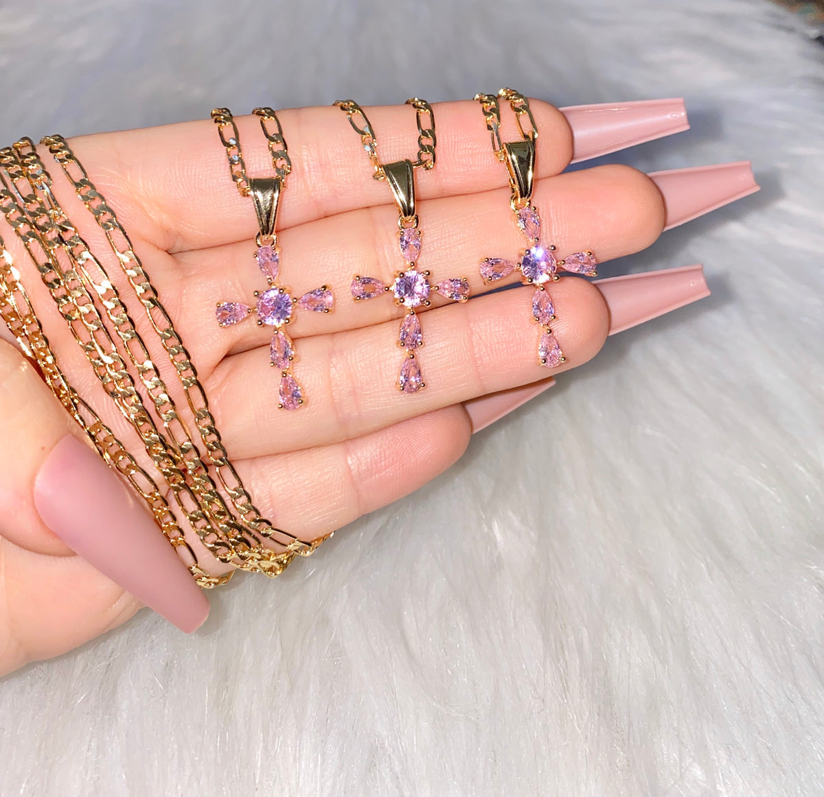 Raindrop Cross (Pink) – GoldDipped