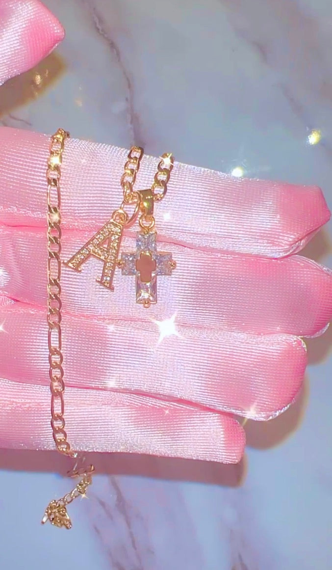 Princesa Cross With Initial – GoldDipped