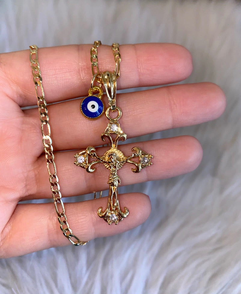 Icy Crucifix With Eye – GoldDipped